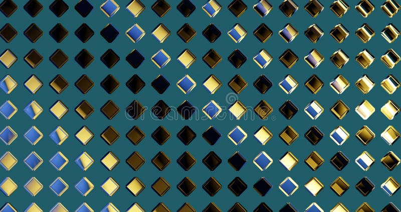 Render with Yellow and Blue Reflective Tiles Background Stock ...