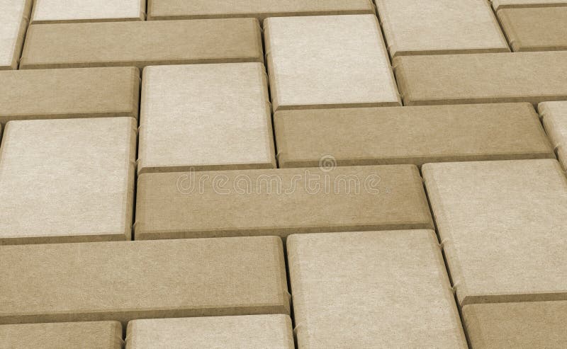 Render of Yellow Single Lock Paving Stone. Isolated on White Background ...
