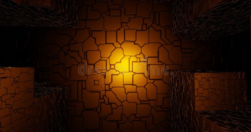 Render with Yellow Techno Background Stock Video - Video of computer ...