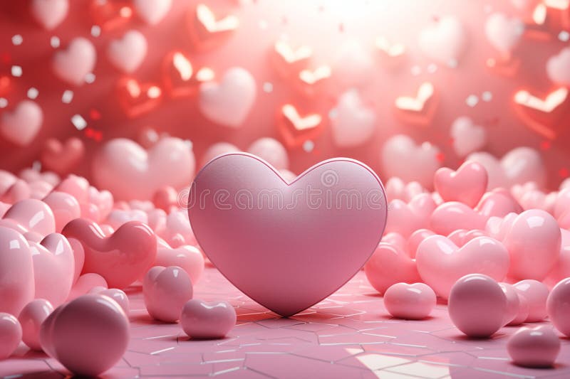 Rendered 3d Hearts Images Front View Stock Illustration - Illustration ...