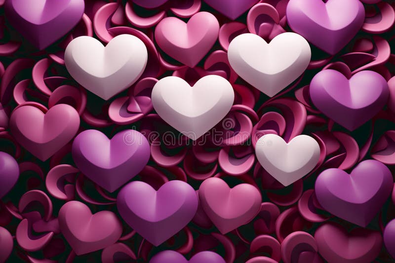 Rendered 3d Hearts Images Front View Stock Photo - Image of card ...