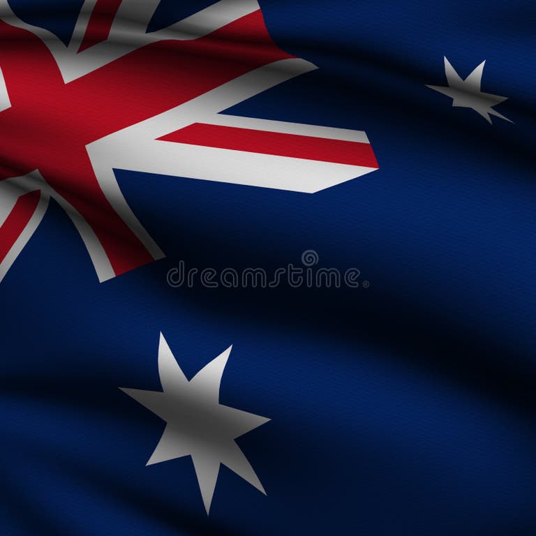 Rendered Australian Square Flag Stock Illustration - Illustration of ...