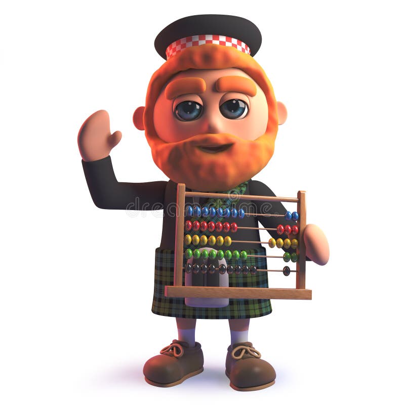 3d Cartoon Scots Wearing a Kilt and Playing the Bagpipes while Waving ...