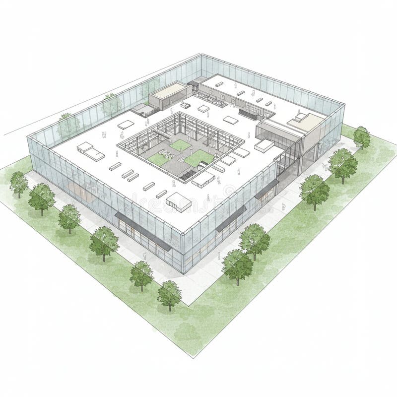 Rectangular Building Window with Blue Glass Reflection Stock Vector ...