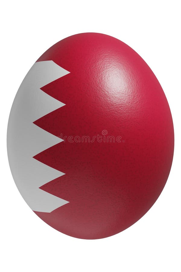 Rendered Easter Egg with a Flag of Bahrain Stock Illustration ...