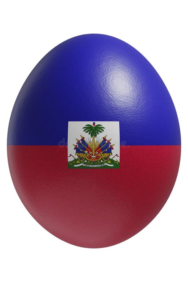 Rendered Easter Egg with a Flag of Haiti Stock Illustration ...
