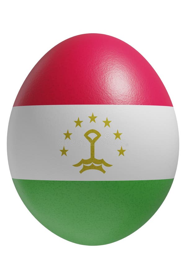 Rendered Easter Egg with a Flag of Tajikistan Stock Illustration ...