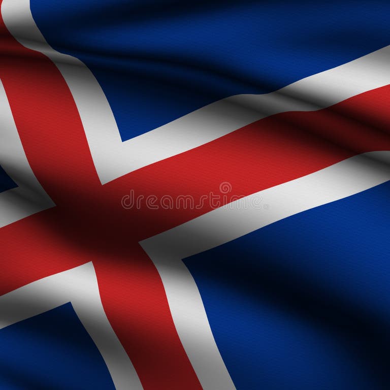 Rendered Icelandic Square Flag Stock Illustration - Illustration of ...