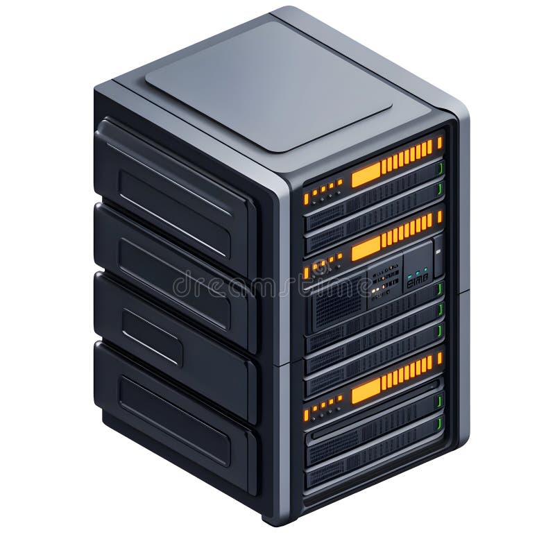 Rendered Illustration Modern Server Rack Stock Photos - Free & Royalty ...