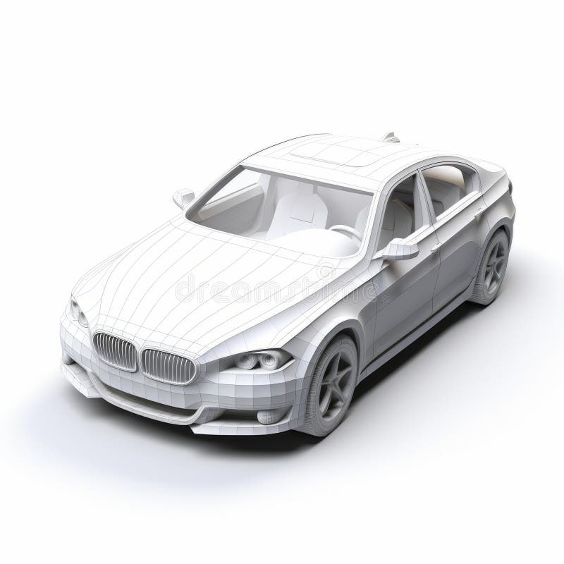 Transparent Bmw Car Rendered in White - 3d Car on White Background ...