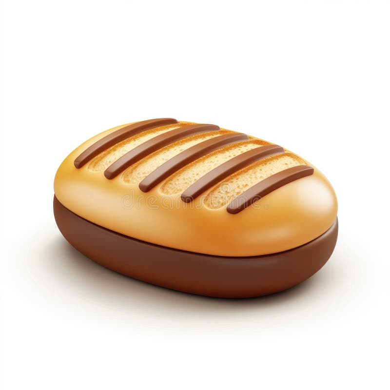 Delicious Chocolate Covered Bread Roll, 3D Render Stock Illustration ...