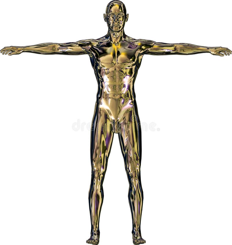 Rendered Metal Man stock illustration. Illustration of bald - 3905756
