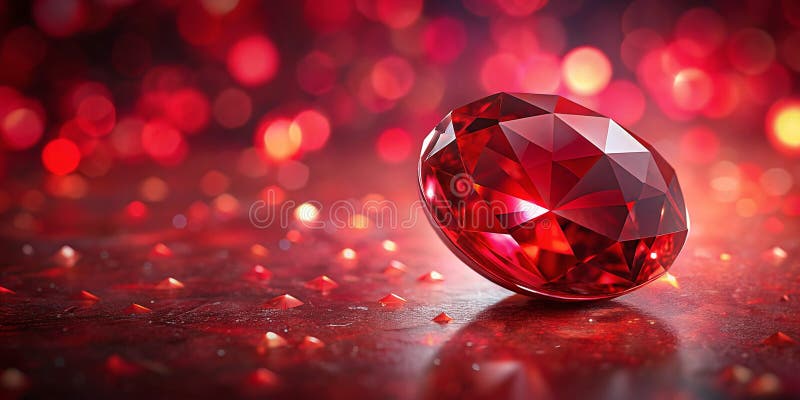 Rendered Ruby Red Gemstone Abstract Background Generative by AI Stock ...