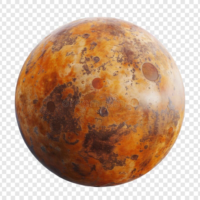 A Rendered Rusty Planet with Craters Stock Illustration - Illustration ...