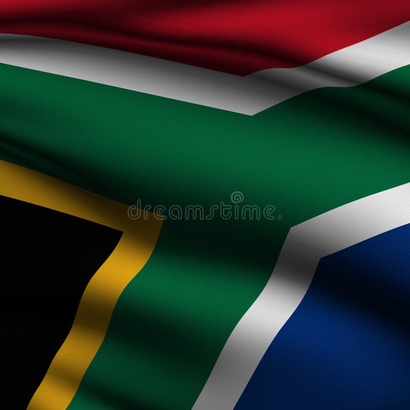 Rendered South African Square Flag Stock Illustration - Illustration of ...
