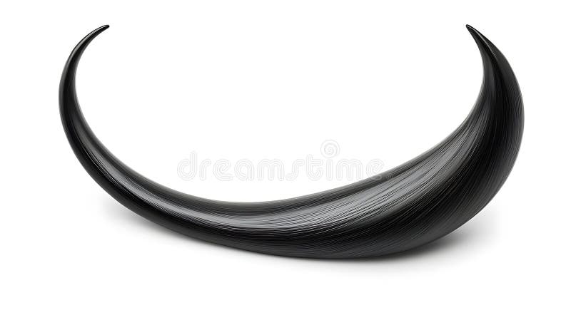 Abstract Shape Render on White Background Sleek Black Arc Curve Element ...