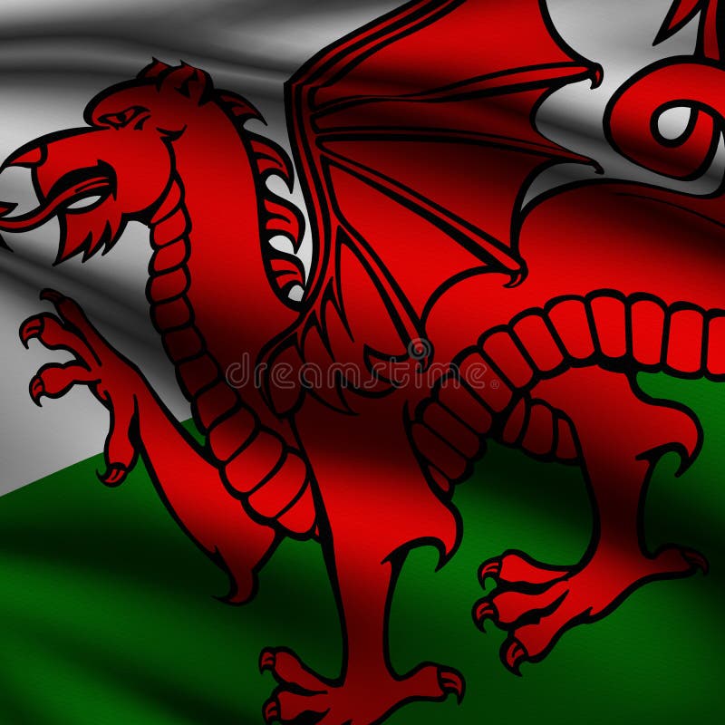 Flag of wales stock illustration. Illustration of waving - 16330429