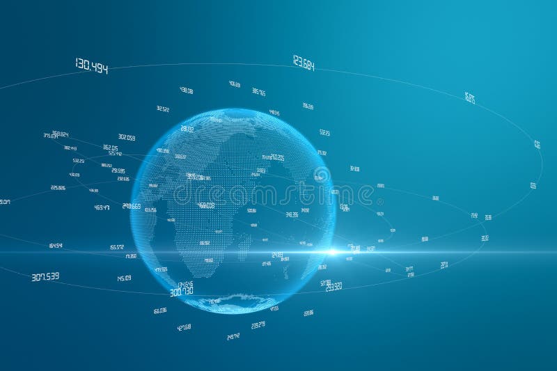 3d Rendering, Big Data and Finance Stock Illustration - Illustration of ...