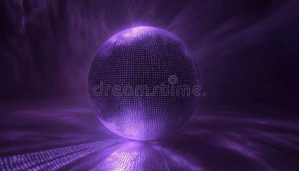 Rendering of a Binary Code Sphere Constructed with Zeros and Ones Stock ...