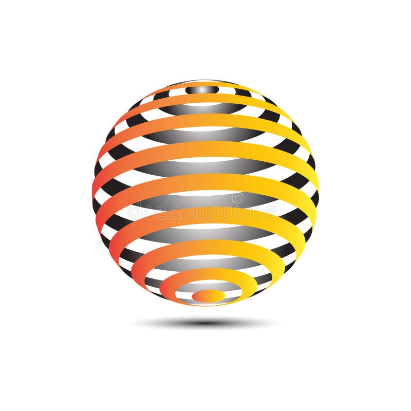3 Rendering Black and White Striped Spheres Stock Illustration ...