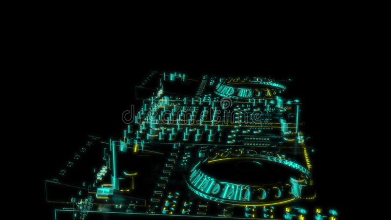 Rendering 3D Animation, Set DJ Model on a Black Background Stock ...
