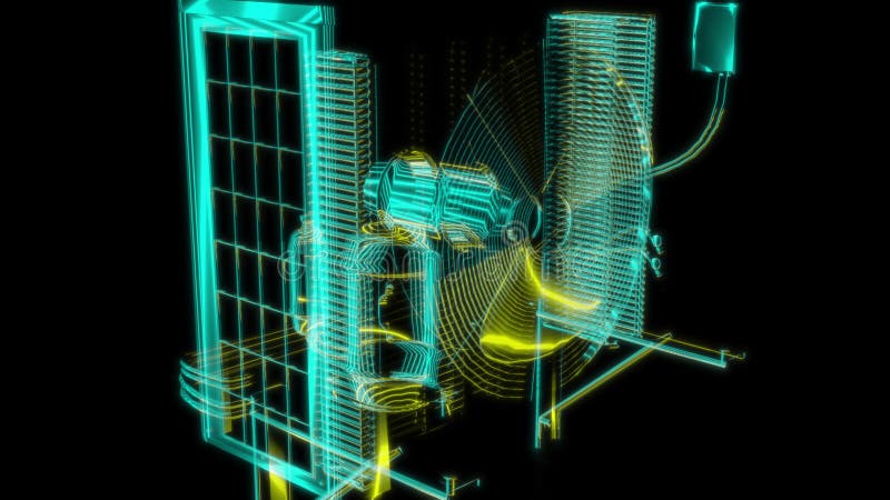 Rendering 3D Animation, VISUAL EFFECTS Air Conditioner Model on a Black ...
