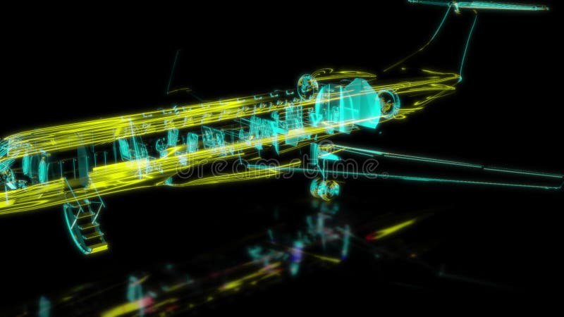 Rendering 3D Animation, VISUAL EFFECTS Business Jet Aircraft Model on a ...