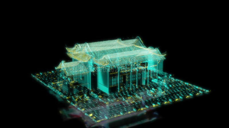 Rendering 3D Animation, VISUAL EFFECTS Chinese Building Rock Wood House ...