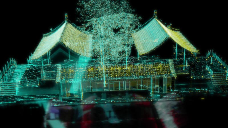 Rendering 3D Animation, VISUAL EFFECTS Chinese Building Rock Wood House ...