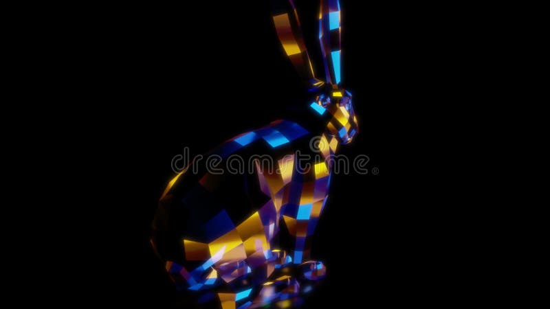 Rendering 3D Animation, VISUAL EFFECTS Low Poly Cartoon Rabbit on a ...