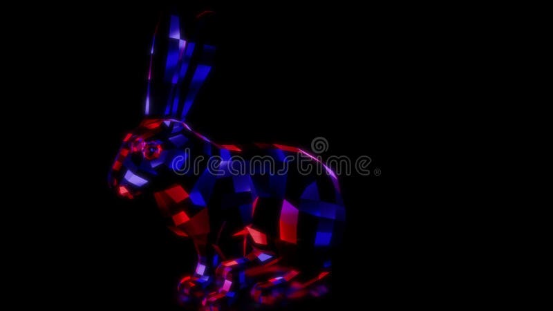 Rendering 3D Animation, VISUAL EFFECTS Low Poly Cartoon Rabbit on a ...