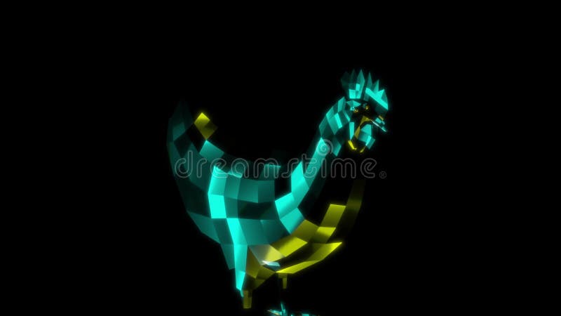 Rendering 3D Animation, VISUAL EFFECTS Low Poly Chicken Model on a ...