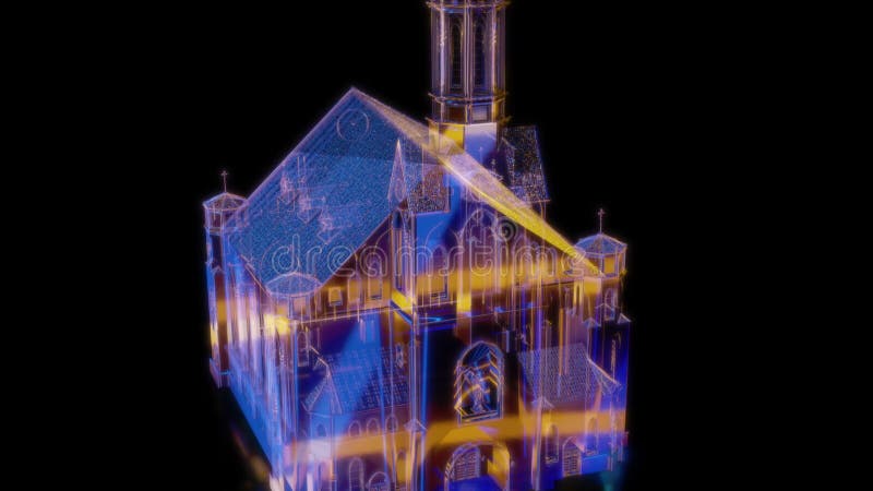 Rendering 3D Animation, VISUAL EFFECTS Medieval Church Model on a Black ...