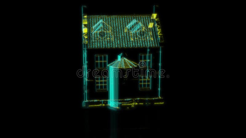 Rendering 3D Animation, VISUAL EFFECTS Medieval House Model on a Black ...