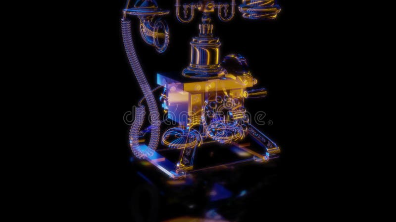 Rendering 3D Animation, VISUAL EFFECTS Old Wire Telephone Model on a ...