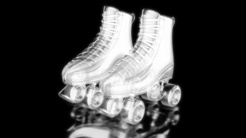 Rendering 3D Animation, VISUAL EFFECTS Roller Skates Model on a Black ...