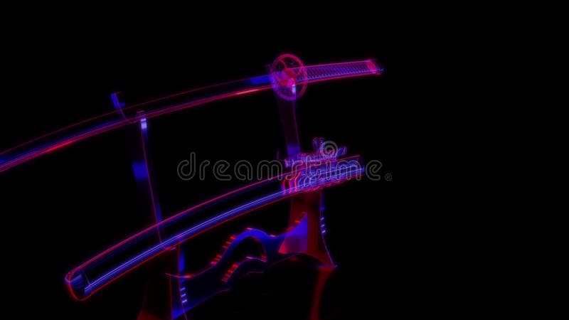 Rendering 3D Animation, VISUAL EFFECTS Samurai Katana with Stand Model ...