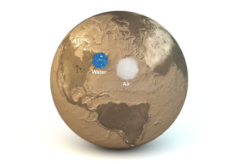 Comparison of the Water and Air Masses of the Planet Earth Stock ...