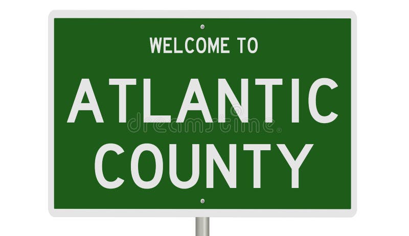Highway Sign for Atlantic County Stock Illustration - Illustration of ...