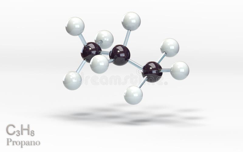 C3H8 Propano. Molecule with Hydrogen and Carbon Atoms. 3d Rendering ...