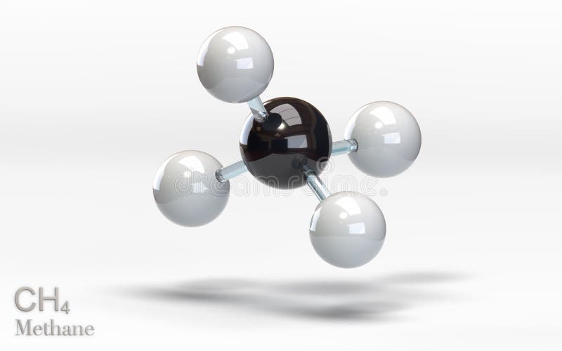CH4 Methane. Molecule with Hydrogen and Carbon Atoms. 3d Rendering ...
