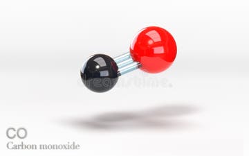 CO Carbon Monoxide. Molecule with Oxygen and Carbon Atoms. 3d Rendering ...