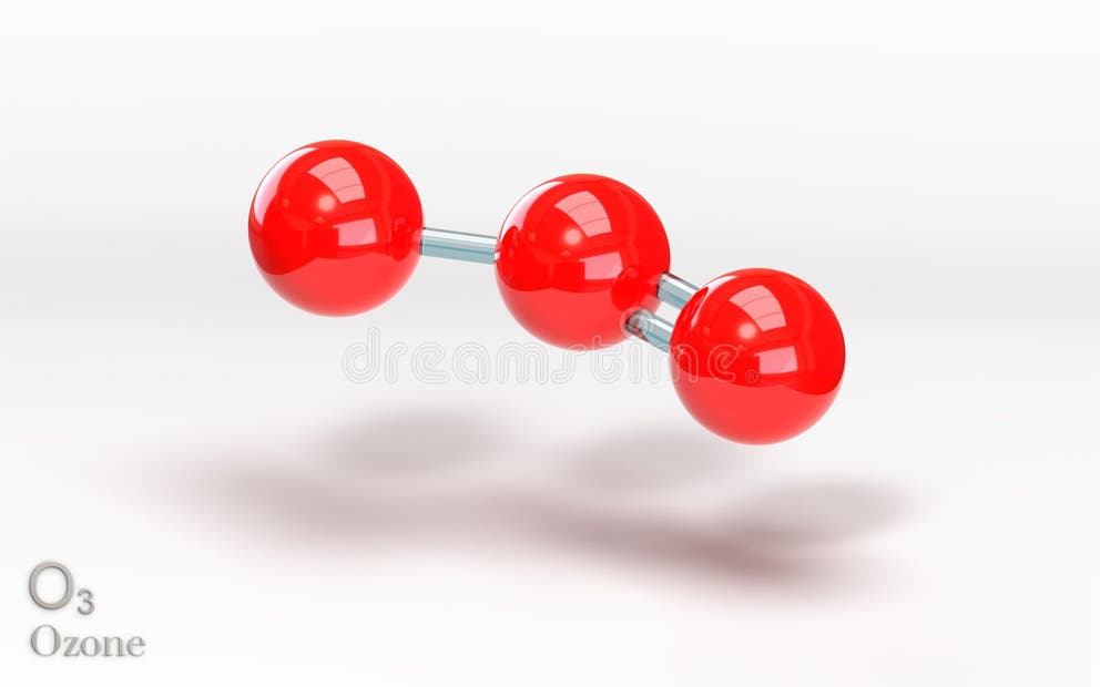 O3 Ozone. Molecule with Oxygen and Atoms. 3d Rendering Stock ...