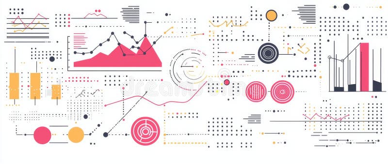 Rendering of a Declining Financial Data Chart with Red Candlesticks and ...