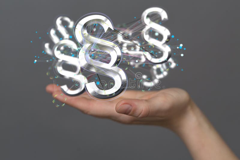 Rendering Digital Paragraph Law Symbol Stock Image - Image of weigh ...