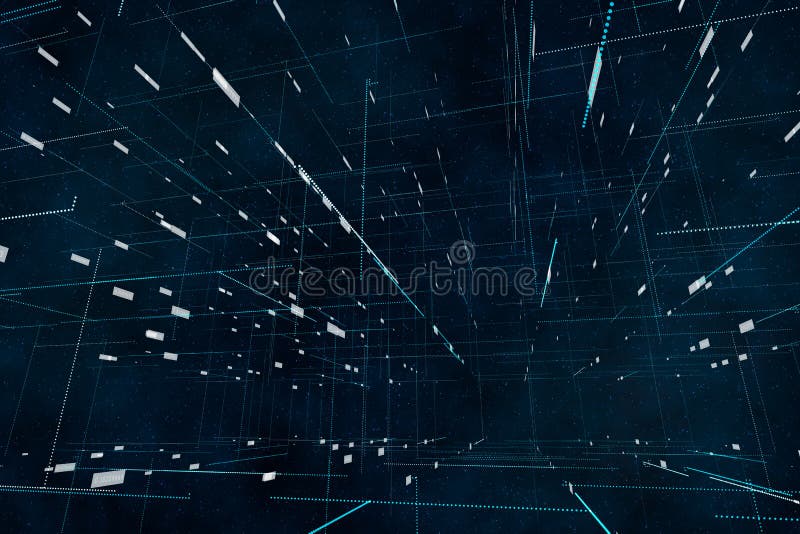 Internet and Data Science Fiction Background Stock Illustration ...