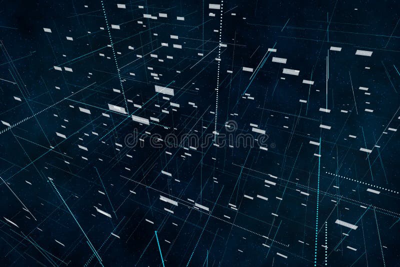 Internet and Data Science Fiction Background Stock Illustration ...