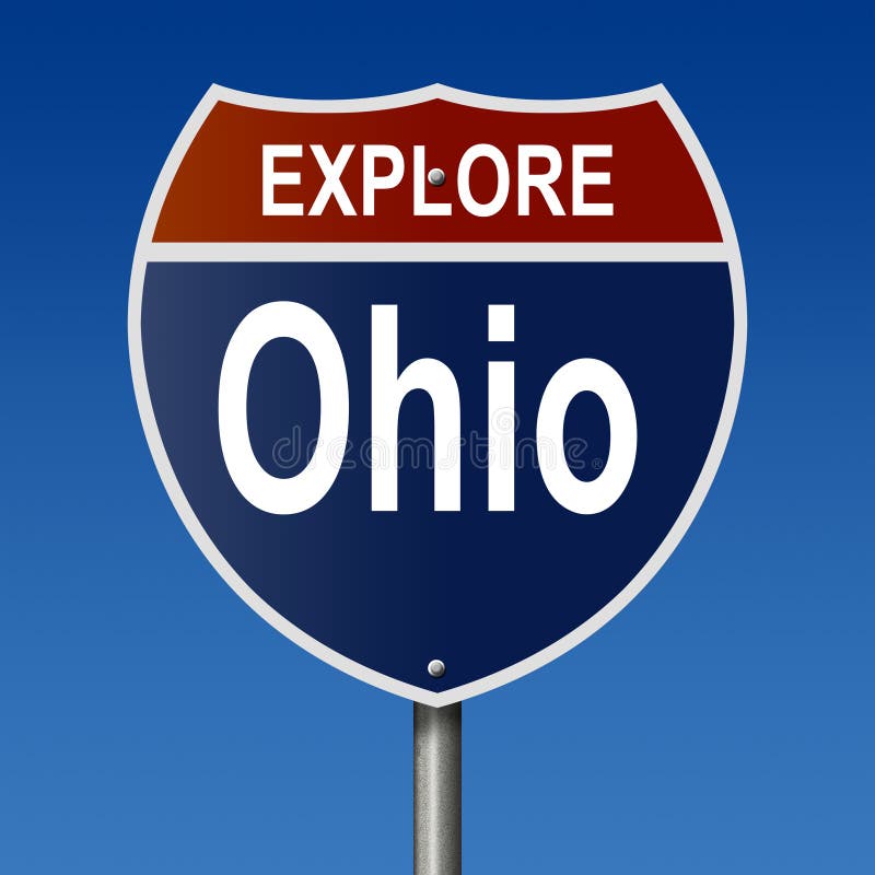 Explore Ohio highway sign stock illustration. Illustration of explore ...