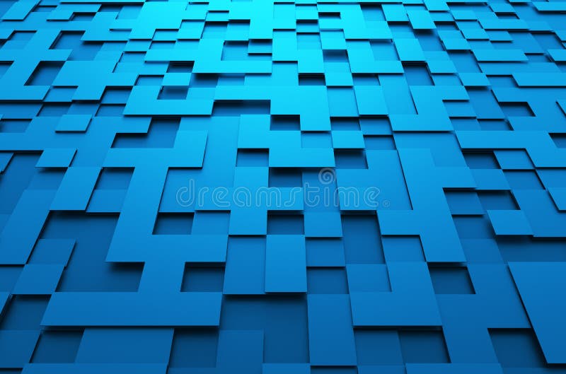 Rendering of Futuristic Surface with Squares Stock Illustration ...