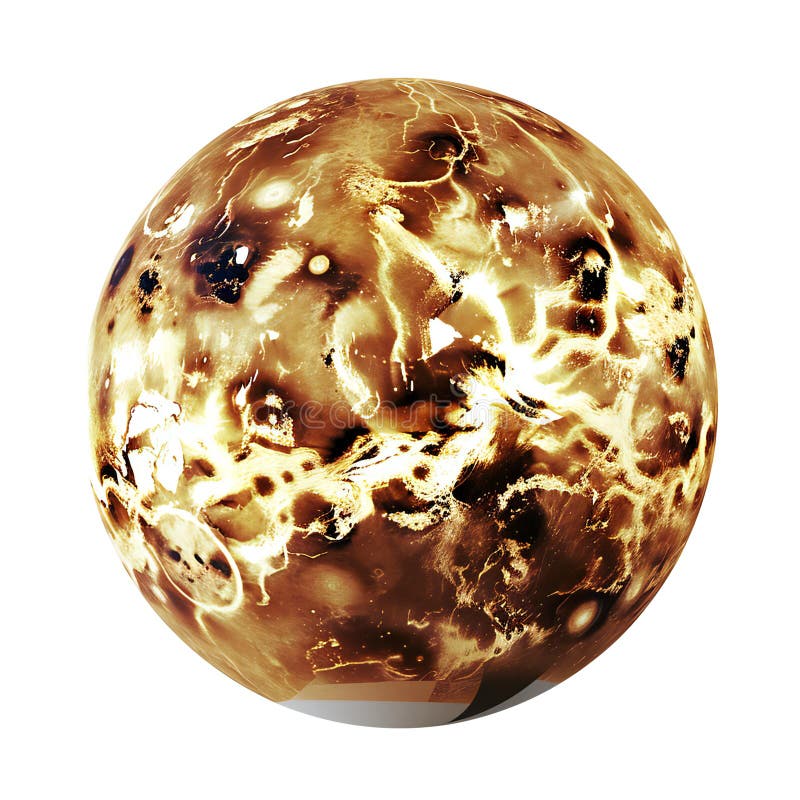 Rendering of a Gold Planet Isolated on a White Background Stock ...